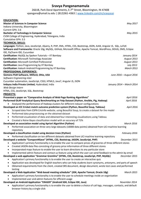 Sneha_Resume_Oct2016 | PDF