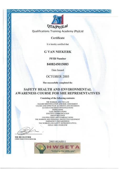 Certified SNR Certificate | PDF