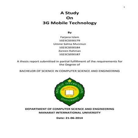Thesis_A Study on 3G Mobile Technology | PDF