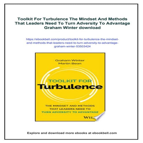 Toolkit For Turbulence The Mindset And Methods That Leaders Need To ...