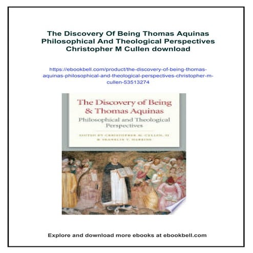 The Discovery Of Being Thomas Aquinas Philosophical And Theological ...