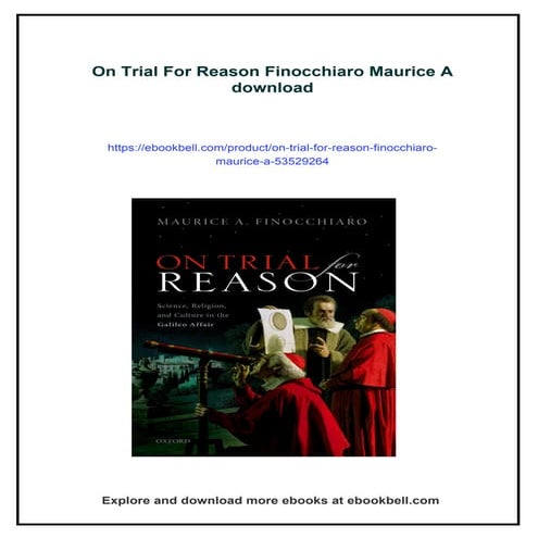 On Trial For Reason Finocchiaro Maurice A | PDF