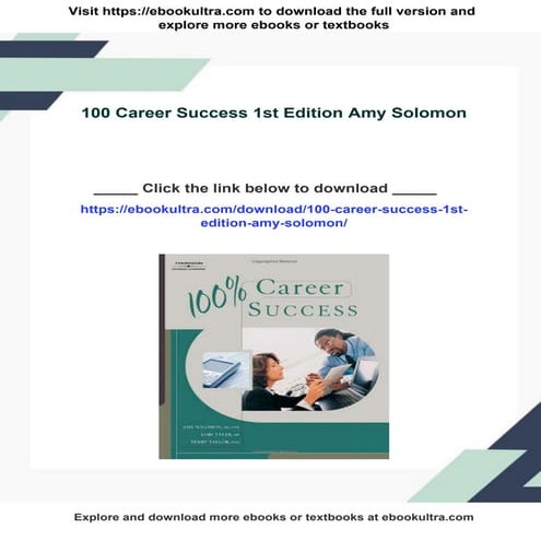 100 Career Success 1st Edition Amy Solomon | PDF