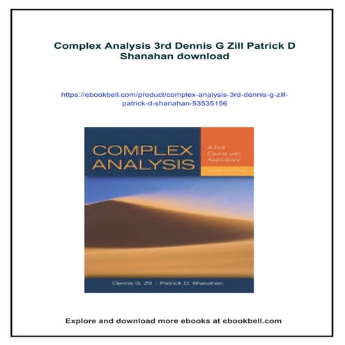 Complex Analysis 3rd Dennis G Zill Patrick D Shanahan | PDF