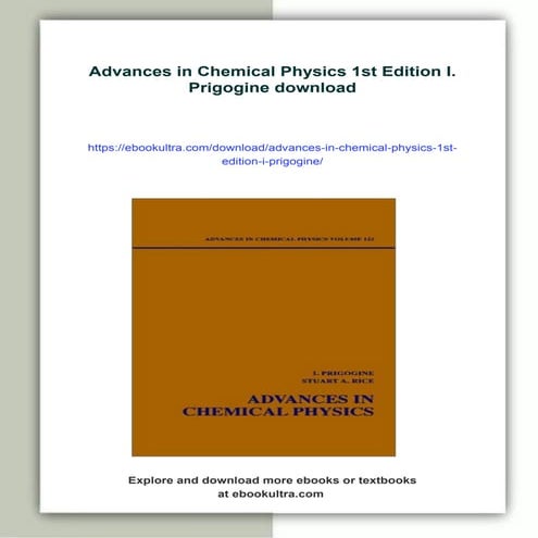 Advances in Chemical Physics 1st Edition I. Prigogine | PDF