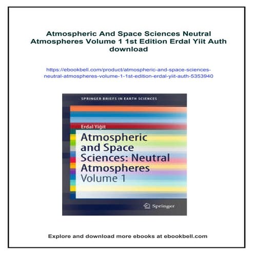 Atmospheric And Space Sciences Neutral Atmospheres Volume 1 1st Edition ...