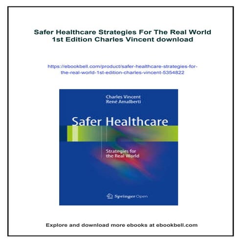 Safer Healthcare Strategies For The Real World 1st Edition Charles ...