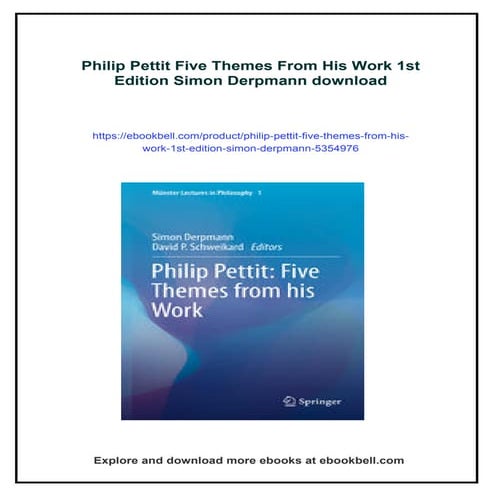 Philip Pettit Five Themes From His Work 1st Edition Simon Derpmann | PDF