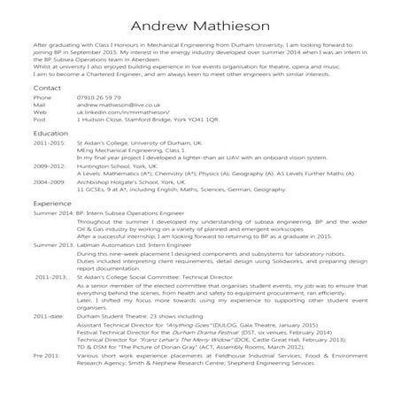 Andrew Mathieson 11-08-15 CV | PDF