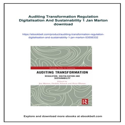 Auditing Transformation Regulation Digitalisation And Sustainability 1 ...