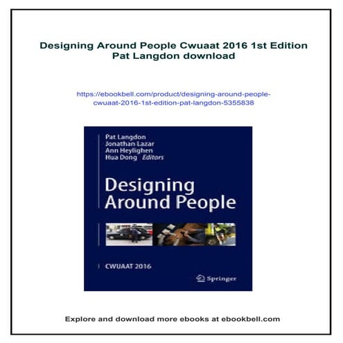 Designing Around People Cwuaat 2016 1st Edition Pat Langdon | PDF