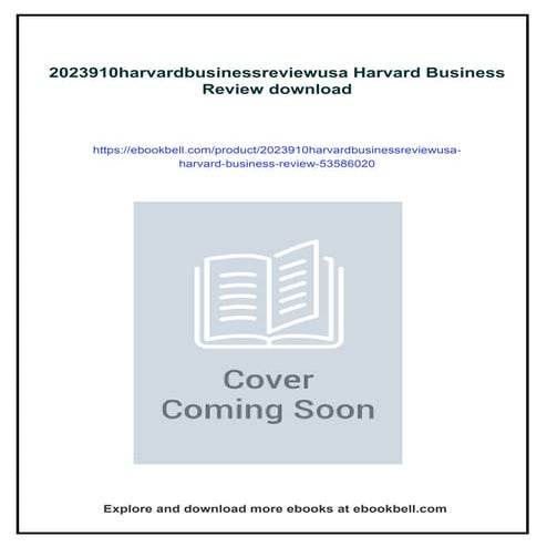 2023910harvardbusinessreviewusa Harvard Business Review | PDF