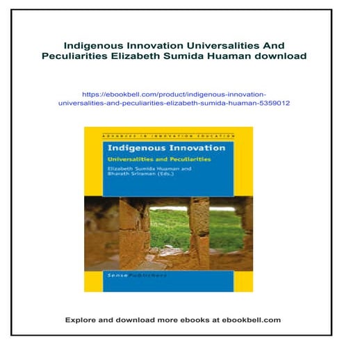 Indigenous Innovation Universalities And Peculiarities Elizabeth Sumida ...