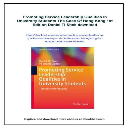 Promoting Service Leadership Qualities In University Students The Case ...