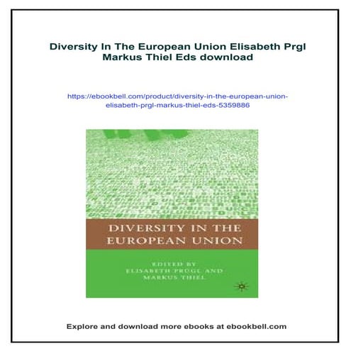 Diversity In The European Union Elisabeth Prgl Markus Thiel Eds | PDF