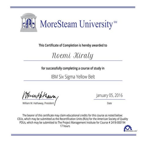 Yellow Belt Certificate | PDF