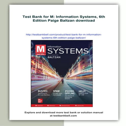 Test Bank for M: Information Systems, 6th Edition Paige Baltzan | PDF