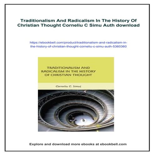 Traditionalism And Radicalism In The History Of Christian Thought ...