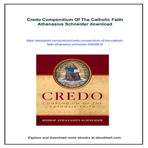 Credo Compendium Of The Catholic Faith Athanasius Schneider | PDF