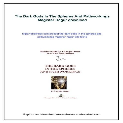The Dark Gods In The Spheres And Pathworkings Magister Hagur | PDF