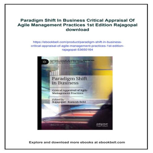 Paradigm Shift In Business Critical Appraisal Of Agile Management Practices 1st Edition ...