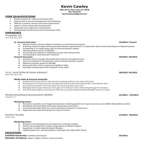 Kevin Cawley Resume 10-12-16 (2) | DOC