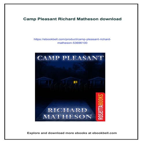 Download full ebook of Camp Pleasant Richard Matheson instant download pdf | PDF