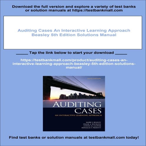 Auditing Cases An Interactive Learning Approach Beasley 5th Edition Solutions Manual | PDF