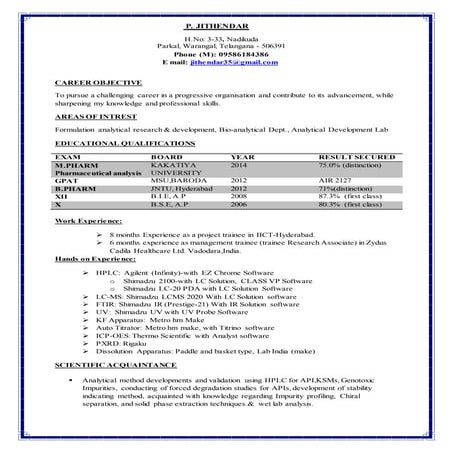 Jithendar Resume | DOCX