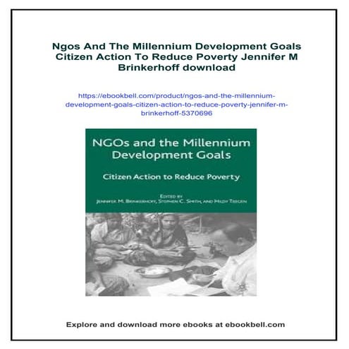 Ngos And The Millennium Development Goals Citizen Action To Reduce ...