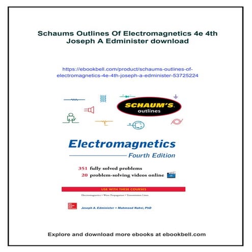 Schaums Outlines Of Electromagnetics 4e 4th Joseph A Edminister | PDF