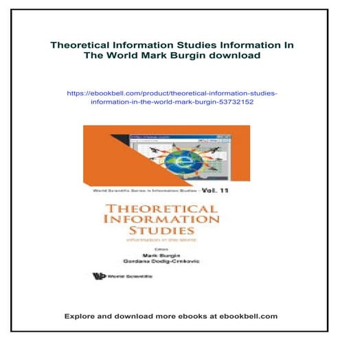 Theoretical Information Studies Information In The World Mark Burgin | PDF