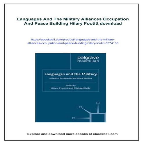 Languages And The Military Alliances Occupation And Peace Building ...