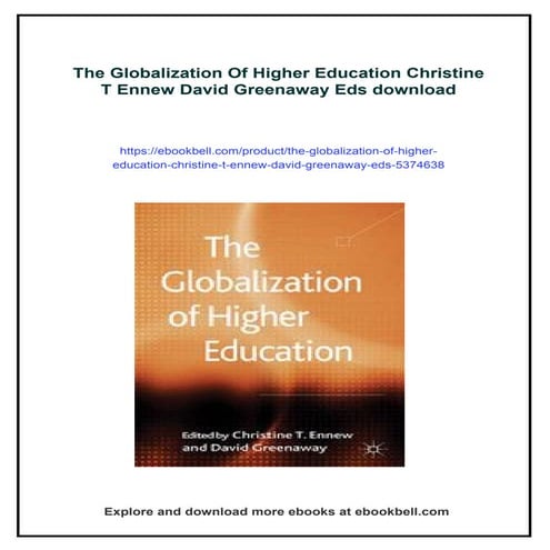 The Globalization Of Higher Education Christine T Ennew David Greenaway ...