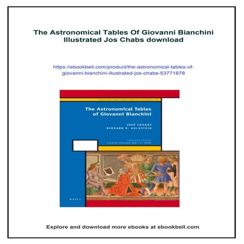 The Astronomical Tables Of Giovanni Bianchini Illustrated Jos Chabs | PDF