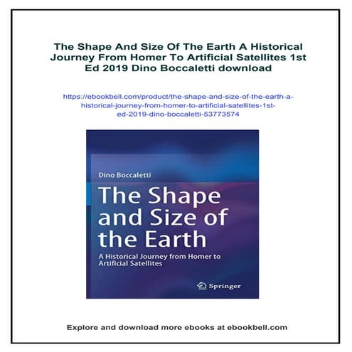 The Shape And Size Of The Earth A Historical Journey From Homer To ...