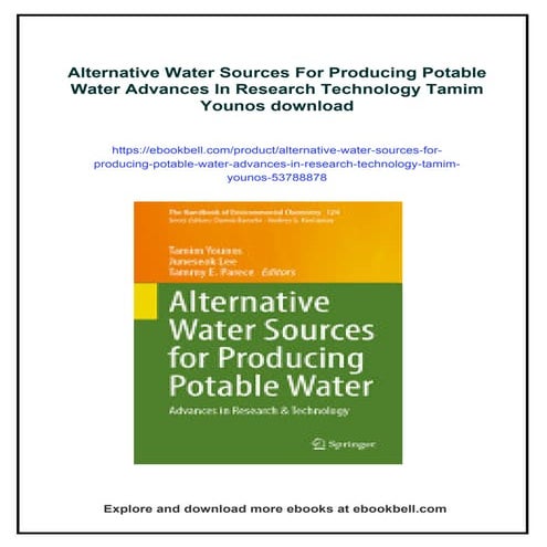 Alternative Water Sources For Producing Potable Water Advances In ...