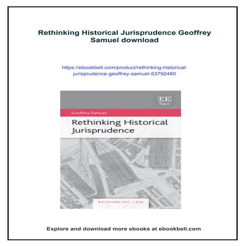 Rethinking Historical Jurisprudence Geoffrey Samuel | PDF