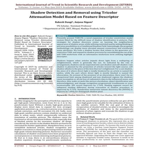 Shadow Detection And Removal Using Tricolor Attenuation Model Based On