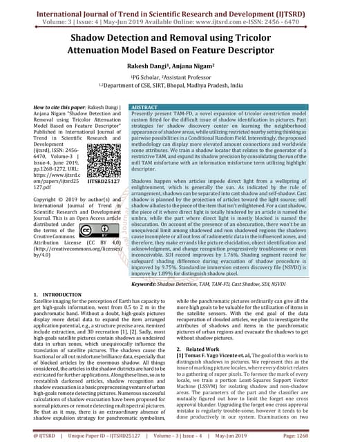 Shadow Detection and Removal Techniques A Perspective View | PDF ...