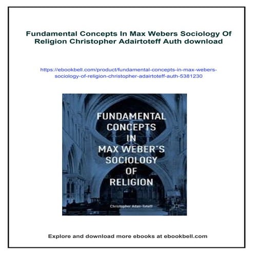 Fundamental Concepts In Max Webers Sociology Of Religion Christopher ...