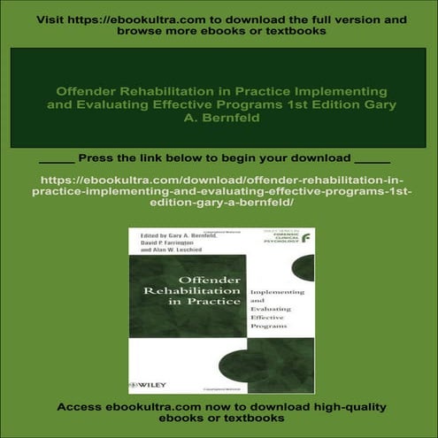 Offender Rehabilitation in Practice Implementing and Evaluating ...