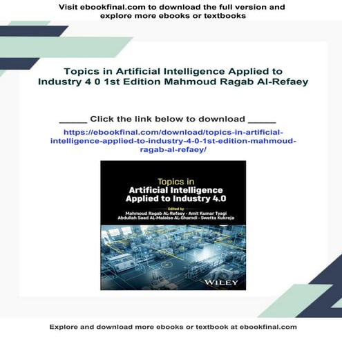 Topics in Artificial Intelligence Applied to Industry 4 0 1st Edition ...