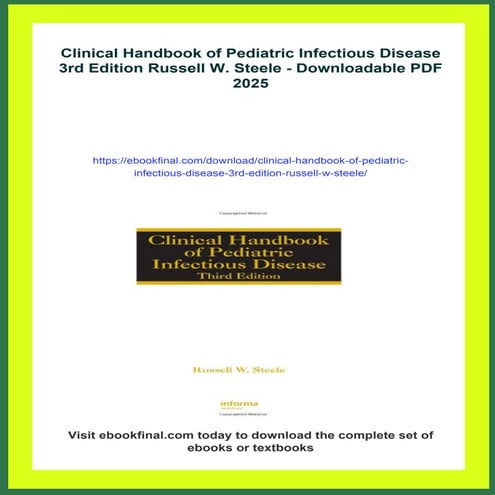 Clinical Handbook of Pediatric Infectious Disease 3rd Edition Russell W ...