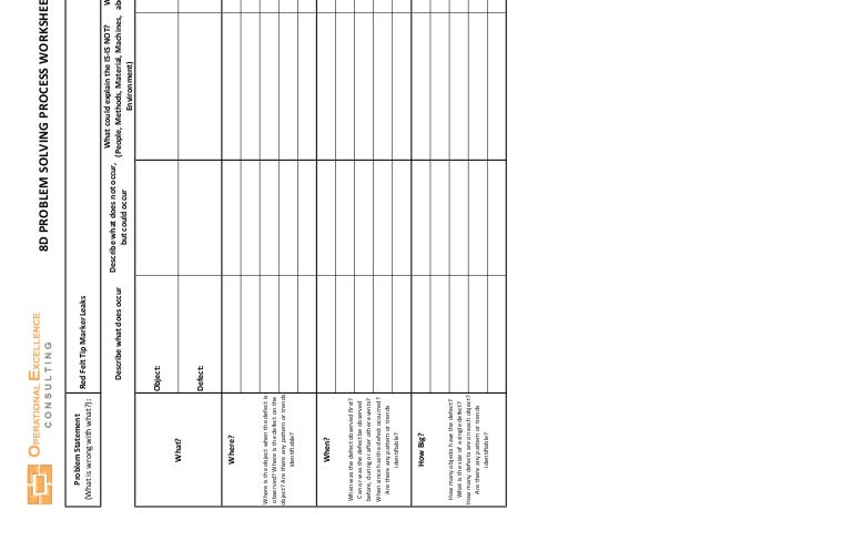 8D Problem Solving Process Excel Templates