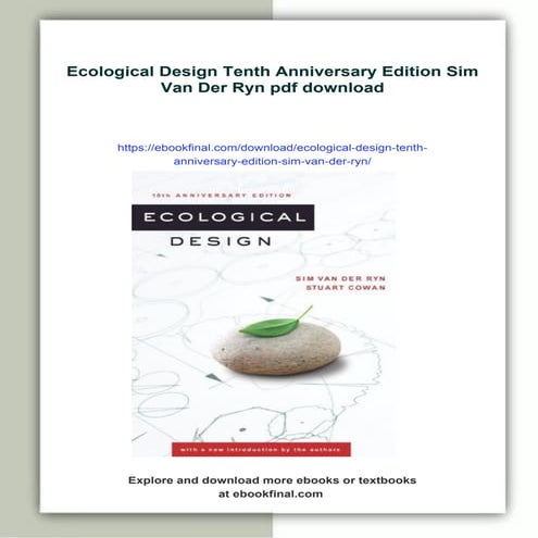Ecological Design Tenth Anniversary Edition Sim Van Der Ryn | PDF