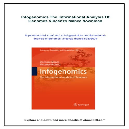 Infogenomics The Informational Analysis Of Genomes Vincenzo Manca | PDF