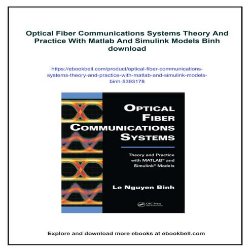 Optical Fiber Communications Systems Theory And Practice With Matlab ...