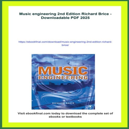 Music engineering 2nd Edition Richard Brice | PDF