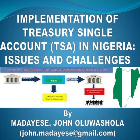 John Madayese on Treasury Single Account (TSA) - Copy | PPTX